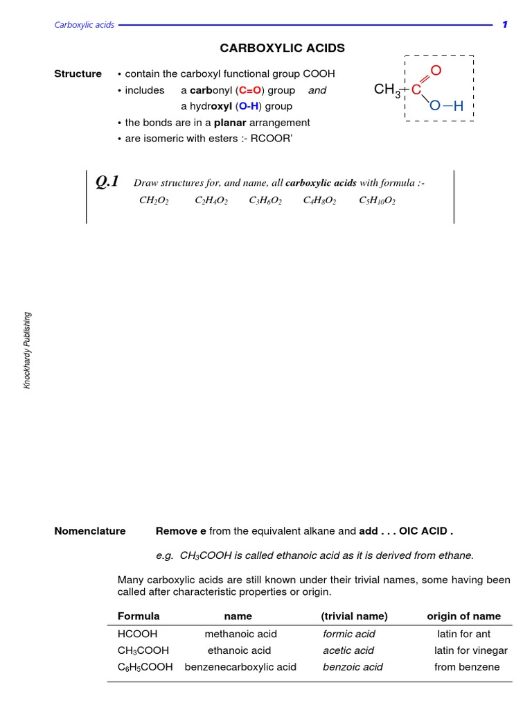 Carboxylic Acids, Esters and Derivatives PDF | PDF | Ester | Carboxylic ...