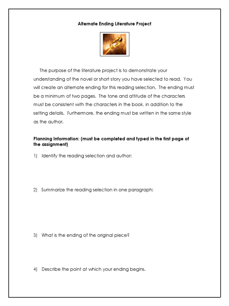Alternate Ending Literature Project Rubric 29l34cn | PDF | Narration ...