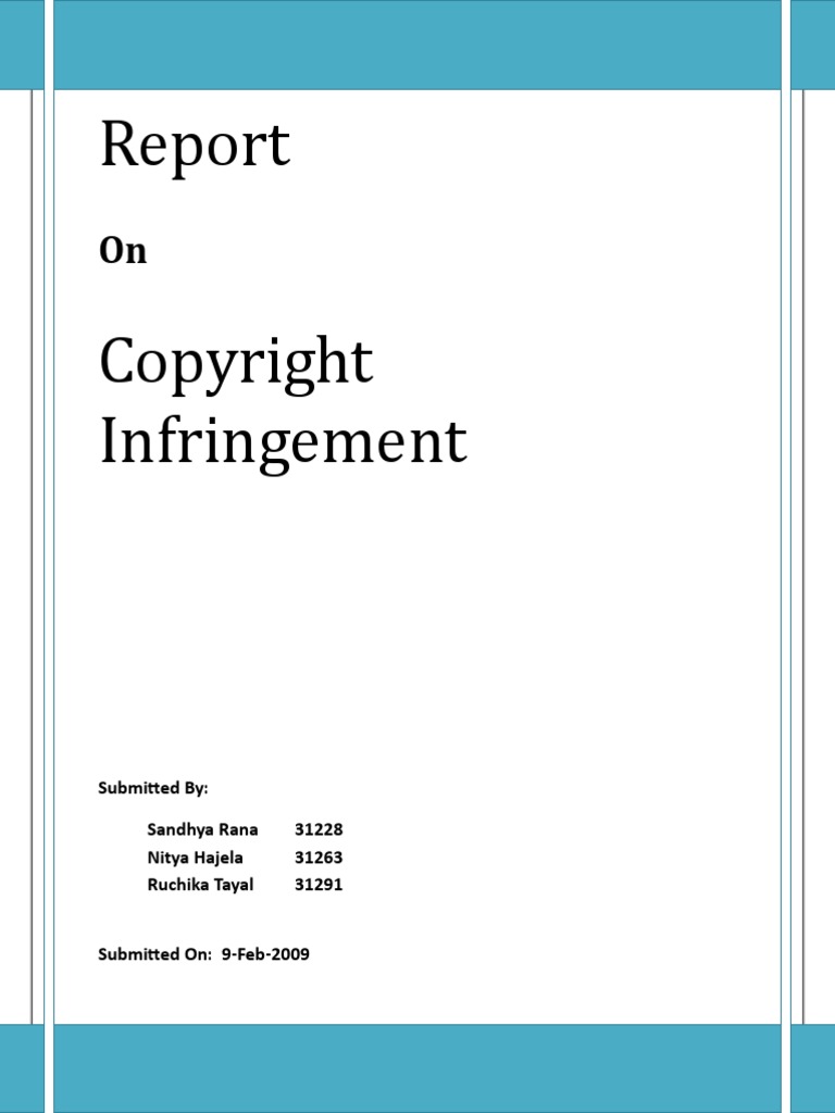 Copyright Infringement Report Final | PDF | Copyright | Copyright ...