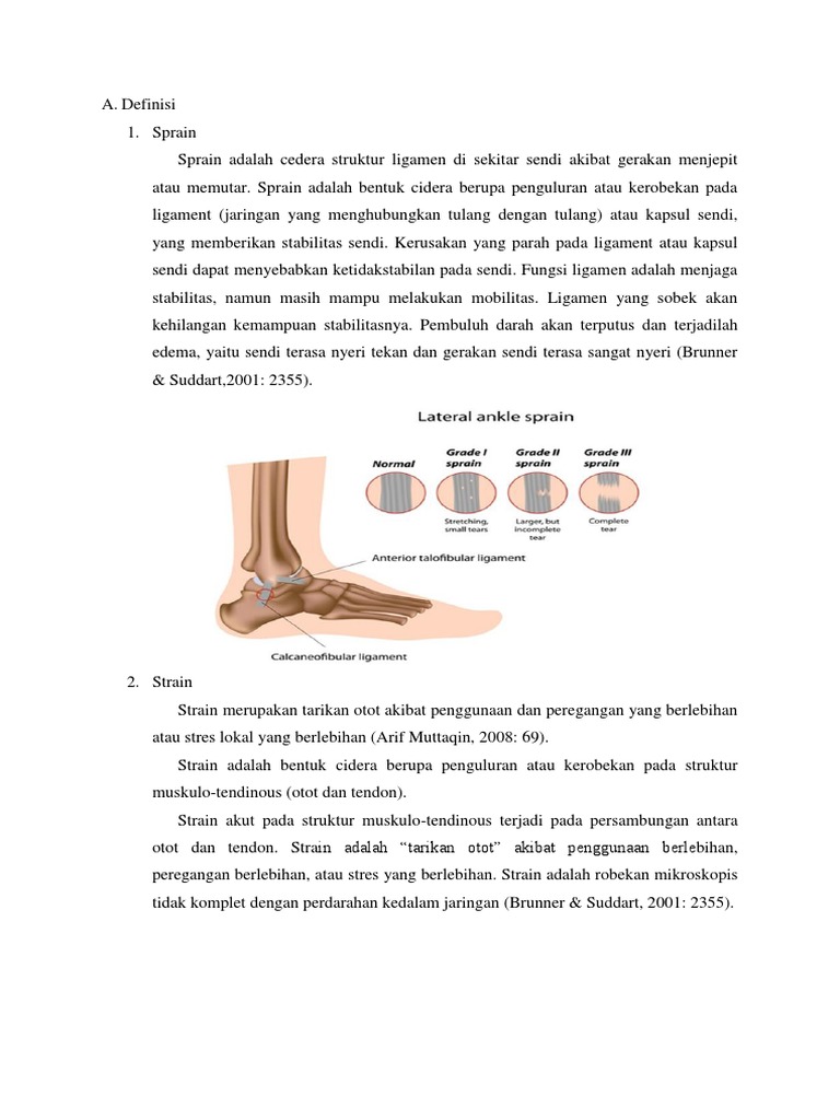 Definisi Sprain Dan Strain | PDF