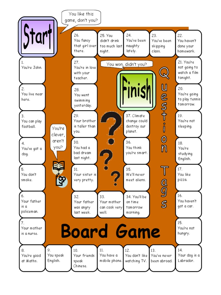 Board Game Question Tags Fun Activities Games Games 8799 | PDF | Leisure
