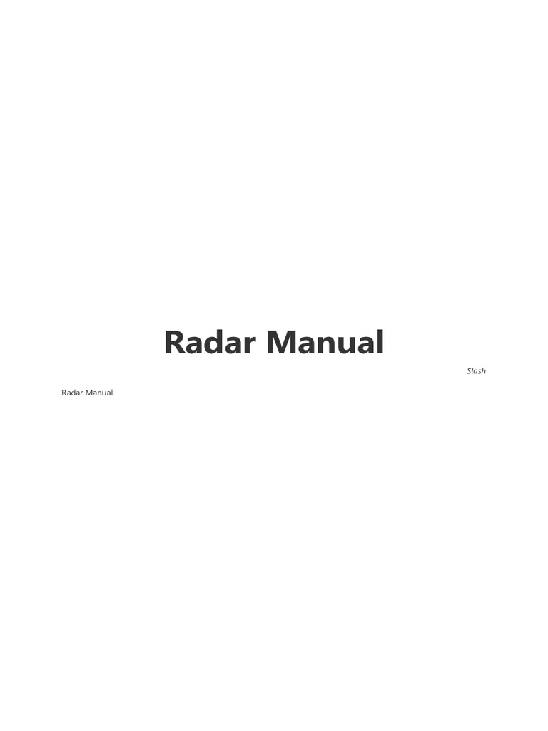 Radar Manual PDF | Download Free PDF | Virtual Machine | Ip Address