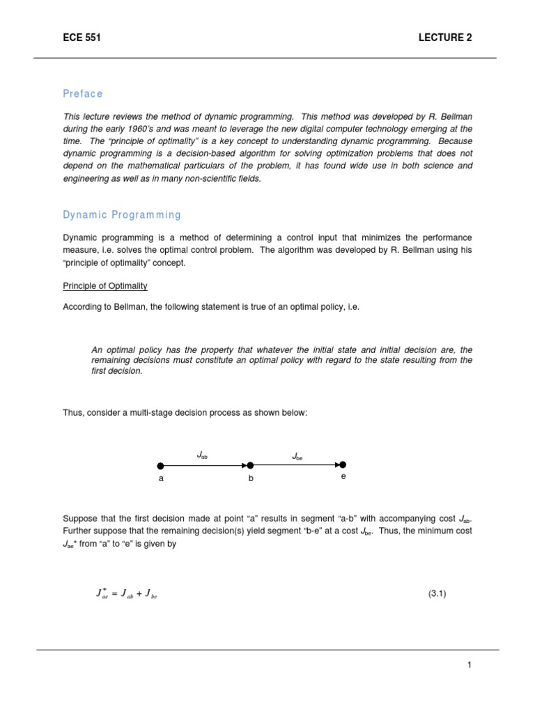 ECE 551 Lecture 2 | Download Free PDF | Dynamic Programming | Optimal ...
