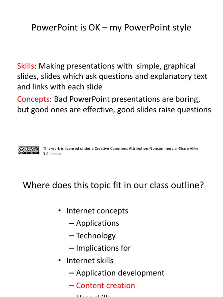 Powerpoint Is Ok - My Powerpoint Style: Skills | PDF