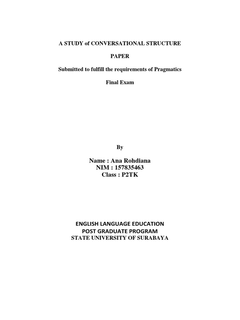 An Analysis of Conversational Structure and Preference Through ...