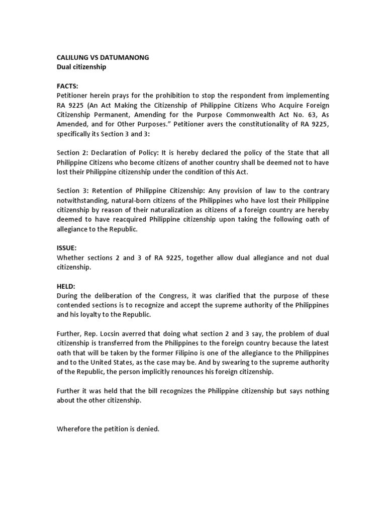 Calilung Vs Datumanong | PDF