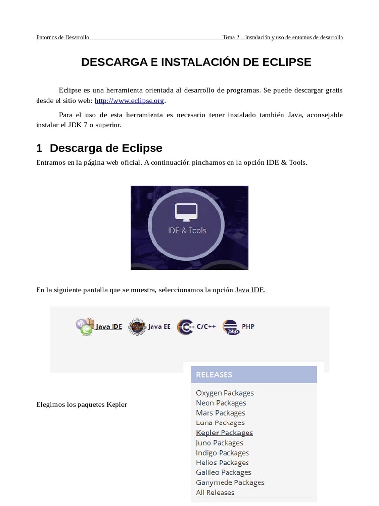 Instalación y Uso de Eclipse y WindowBuilder | PDF | Eclipse (software ...