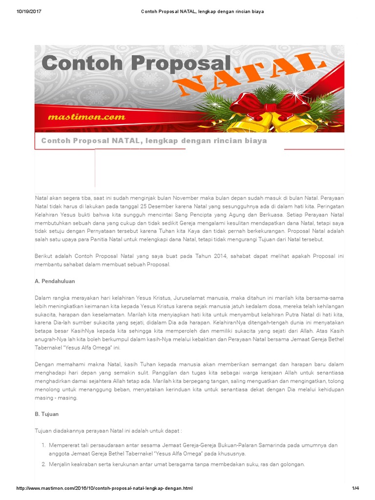 Contoh Proposal Perayaan Natal 2014 | PDF | Agama & Spiritualitas