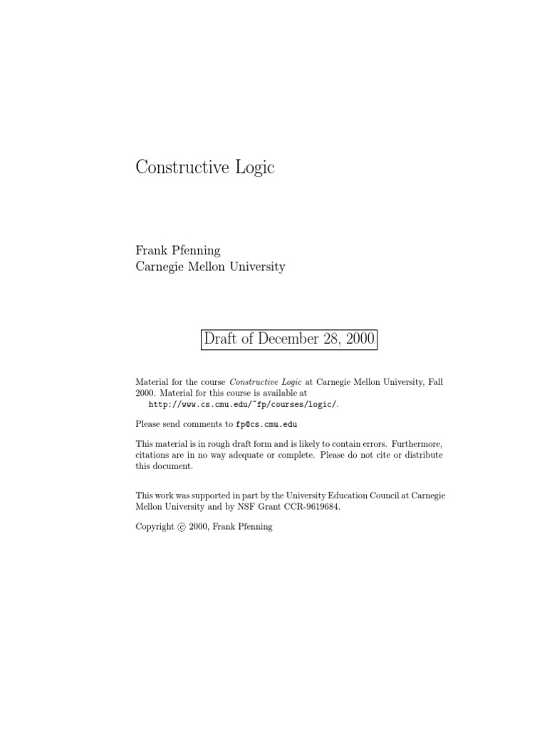 Constructive Logic | PDF | Logic | Mathematical Proof
