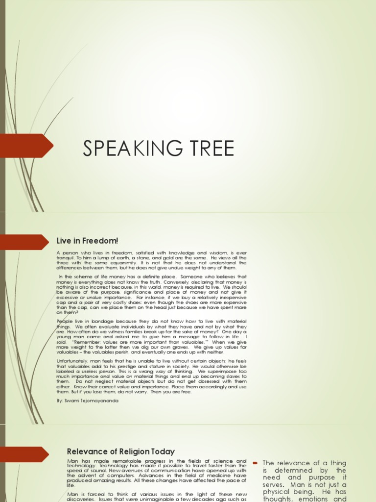 Speaking Tree | PDF | Bhagavad Gita | Value (Ethics)
