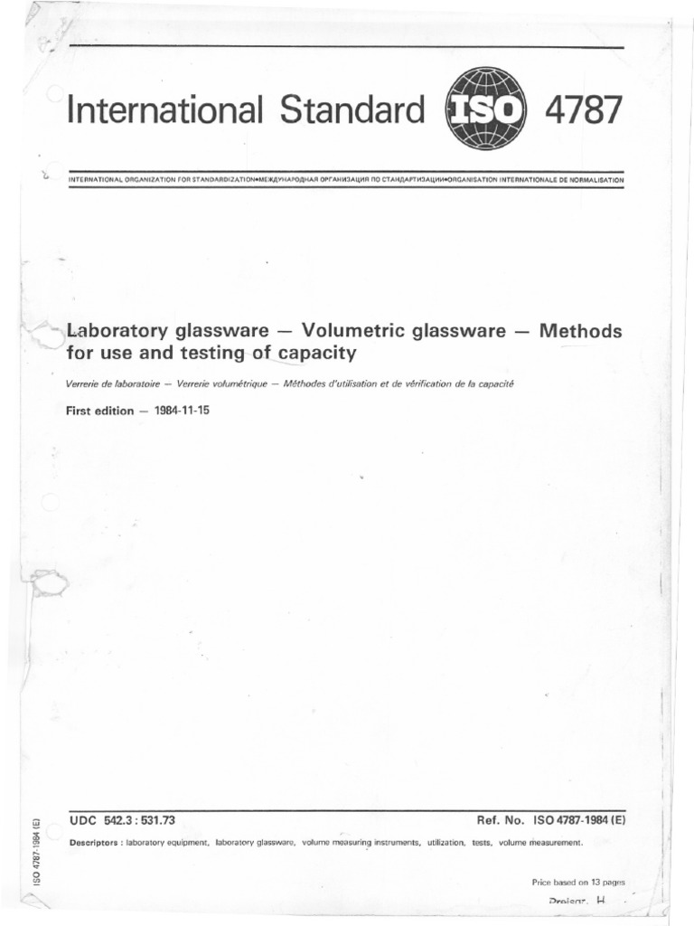 Iso 4787 | PDF | Litre | Le volume