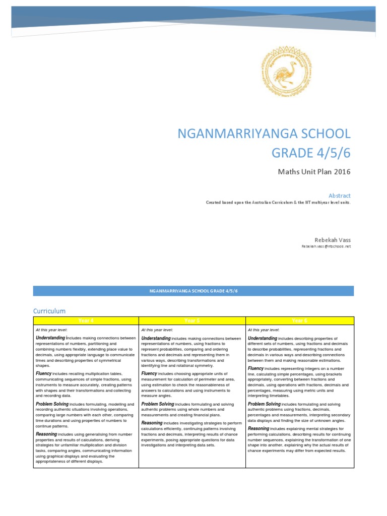 Math Unit 2016 456 R Vass | PDF | Fraction (Mathematics) | Decimal