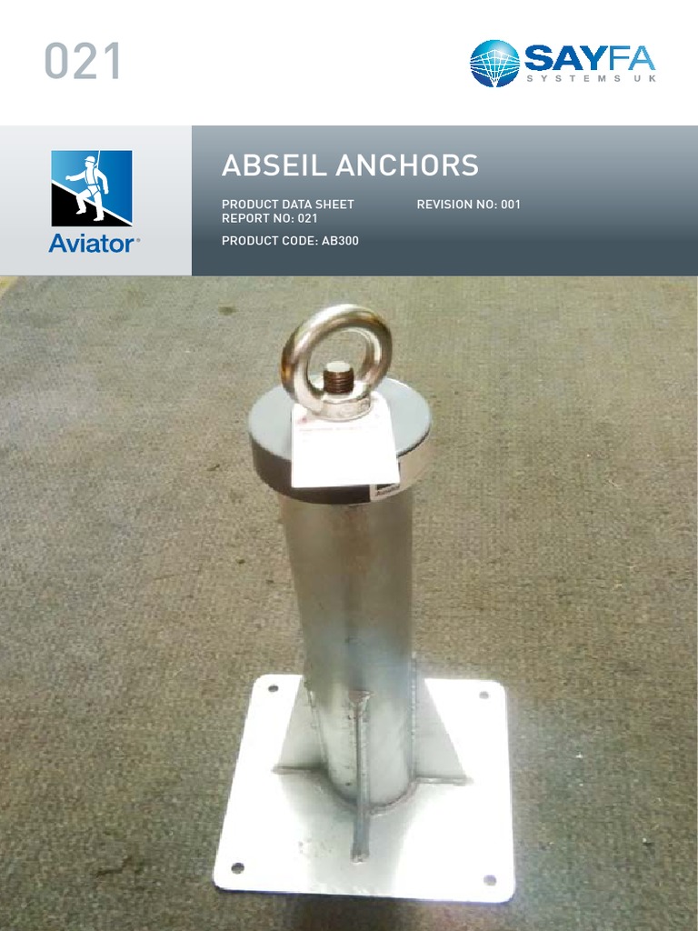 Sayfa Aviator 021 Abseil Anchors | Structural Steel | Anchor