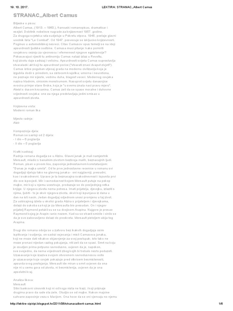 STRANAC,,Albert Camus
