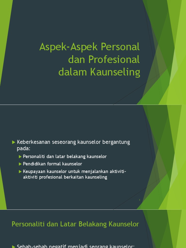 Aspek-Aspek Personal Dan Profesional | PDF | Karier & Perkembangan ...