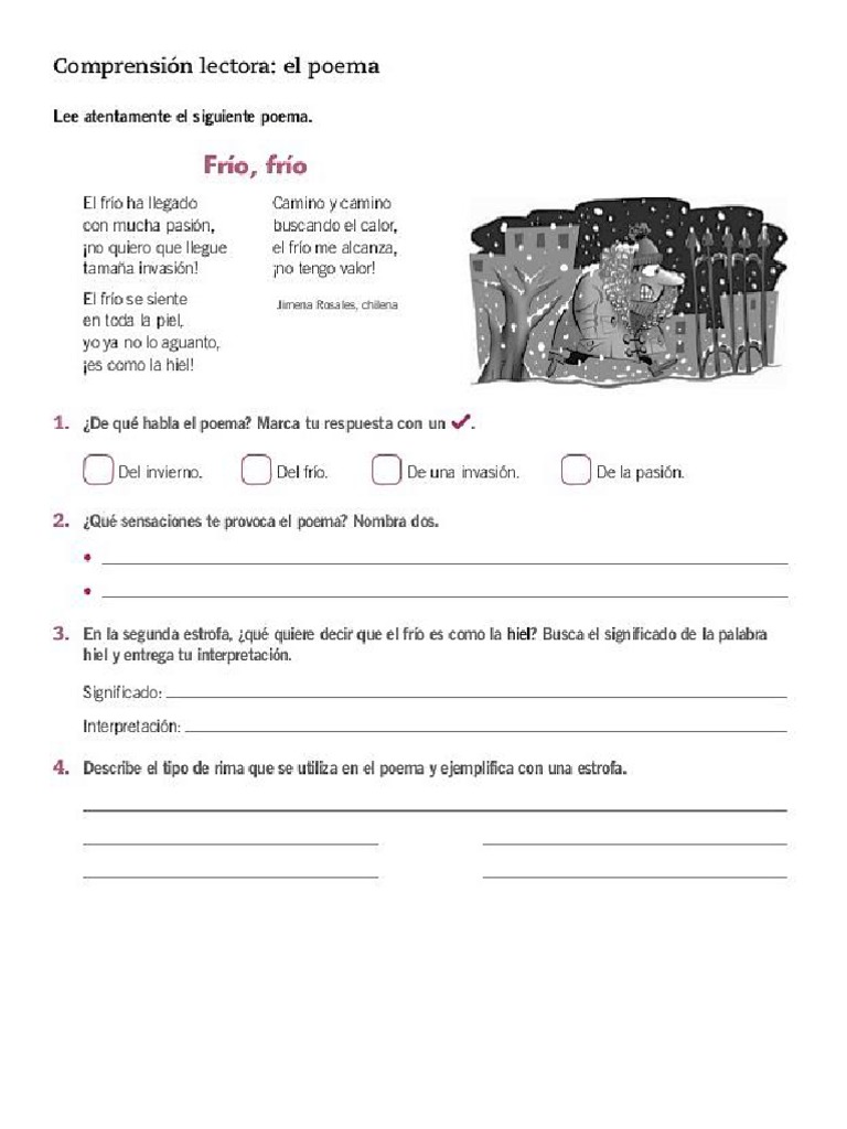 Comprensión Lectora Poema | PDF