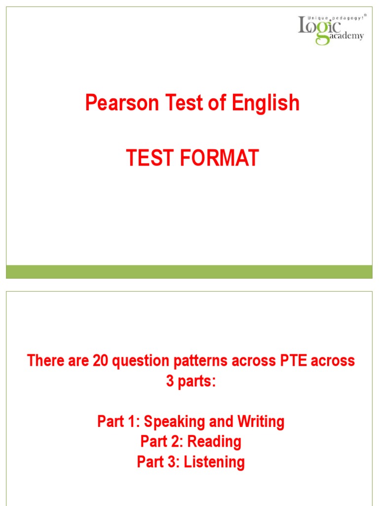 PTE Test Format | PDF | Multiple Choice | Tests