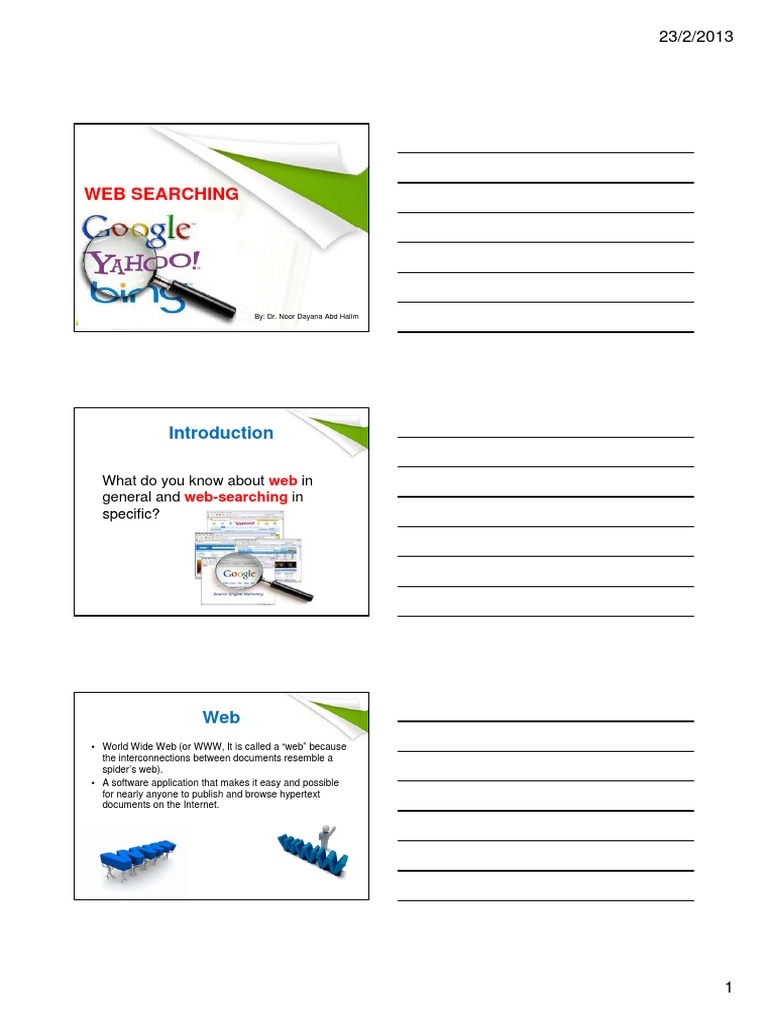 SPPM 1002 Web Searching | PDF | Web Search Engine | World Wide Web