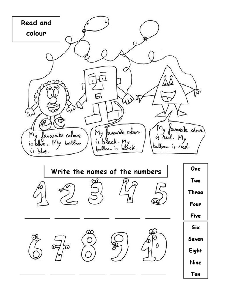 Colors and Numbers Activity (Mejorado) | PDF