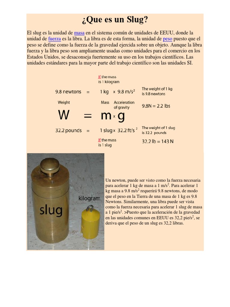 Que Es Un Slug | PDF | Unidades de medida | Pie (unidad)