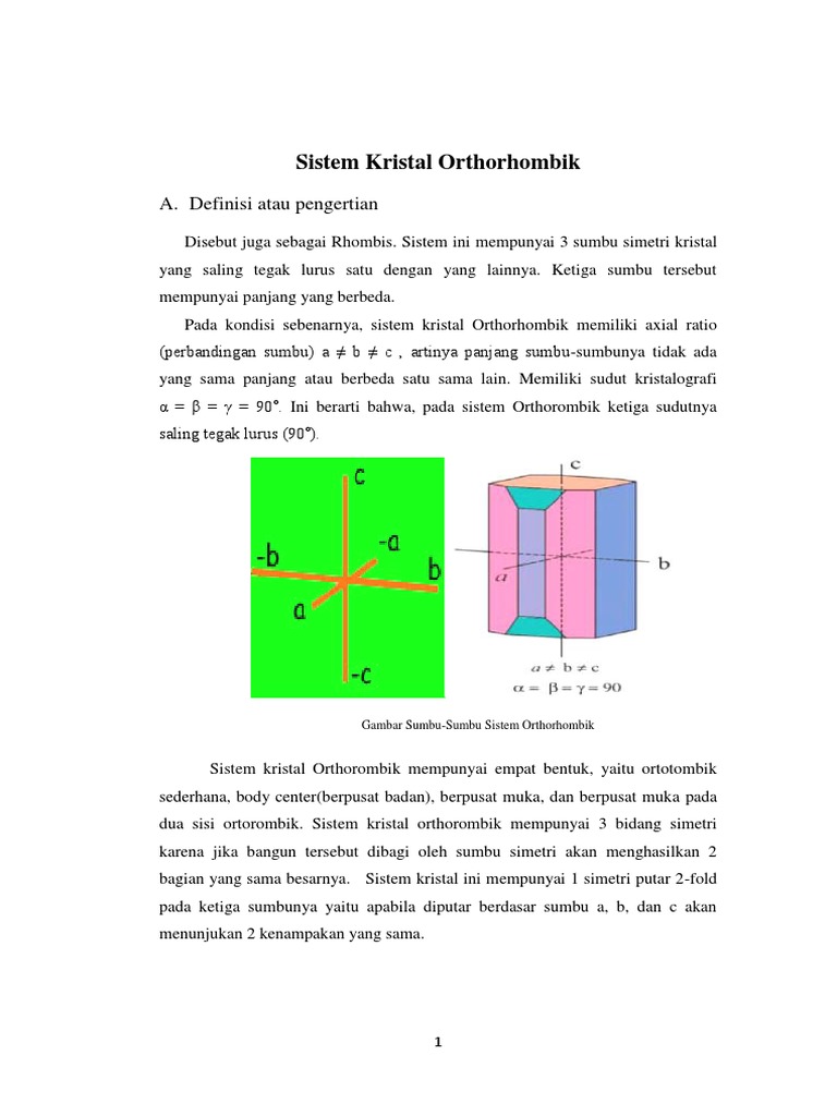 Sistem Kristal Orthorhombik Tama | PDF | Metode & Bahan Ajar | Sains ...