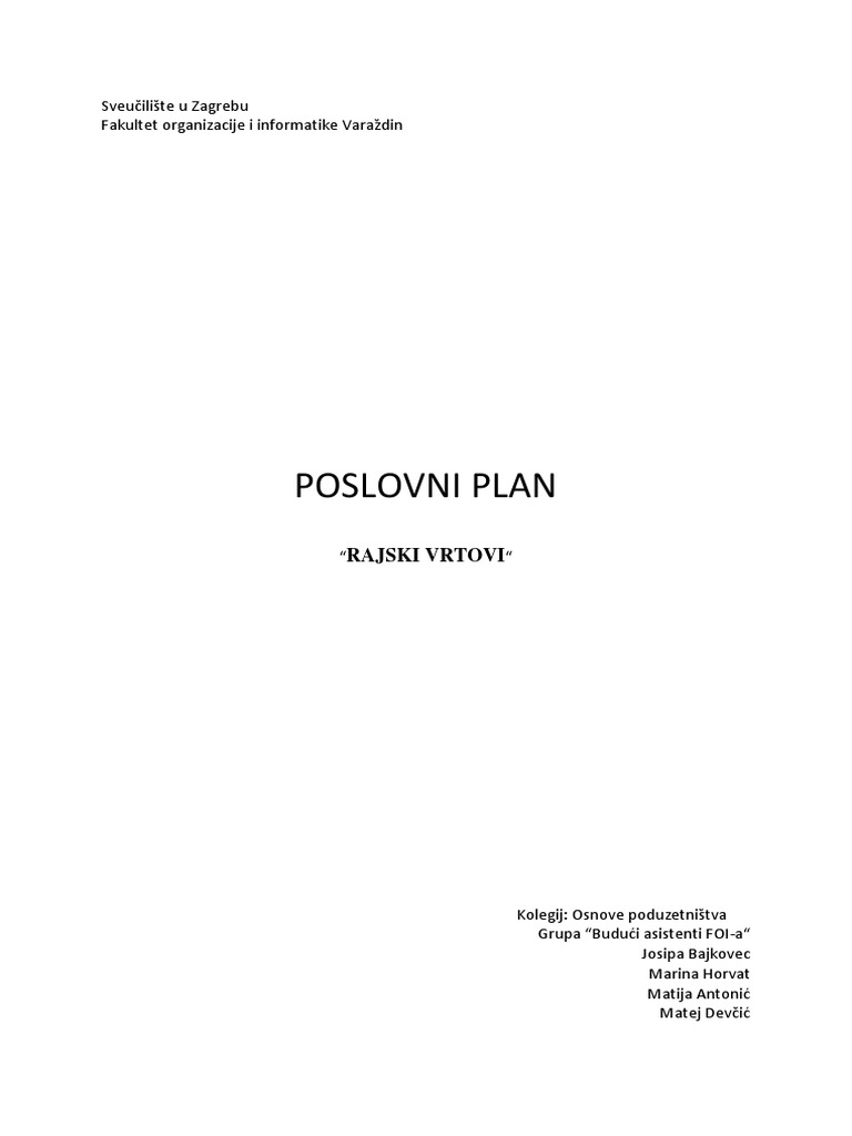Poslovni Plan | PDF