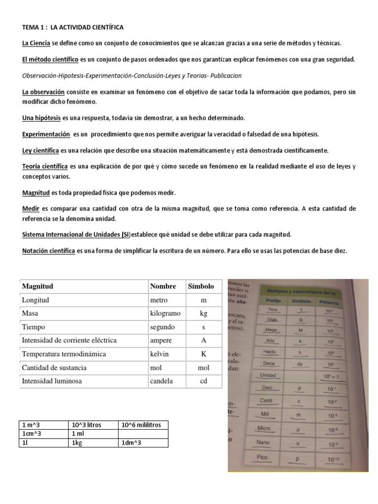 Fundamentos del Método Científico y Magnitudes | PDF