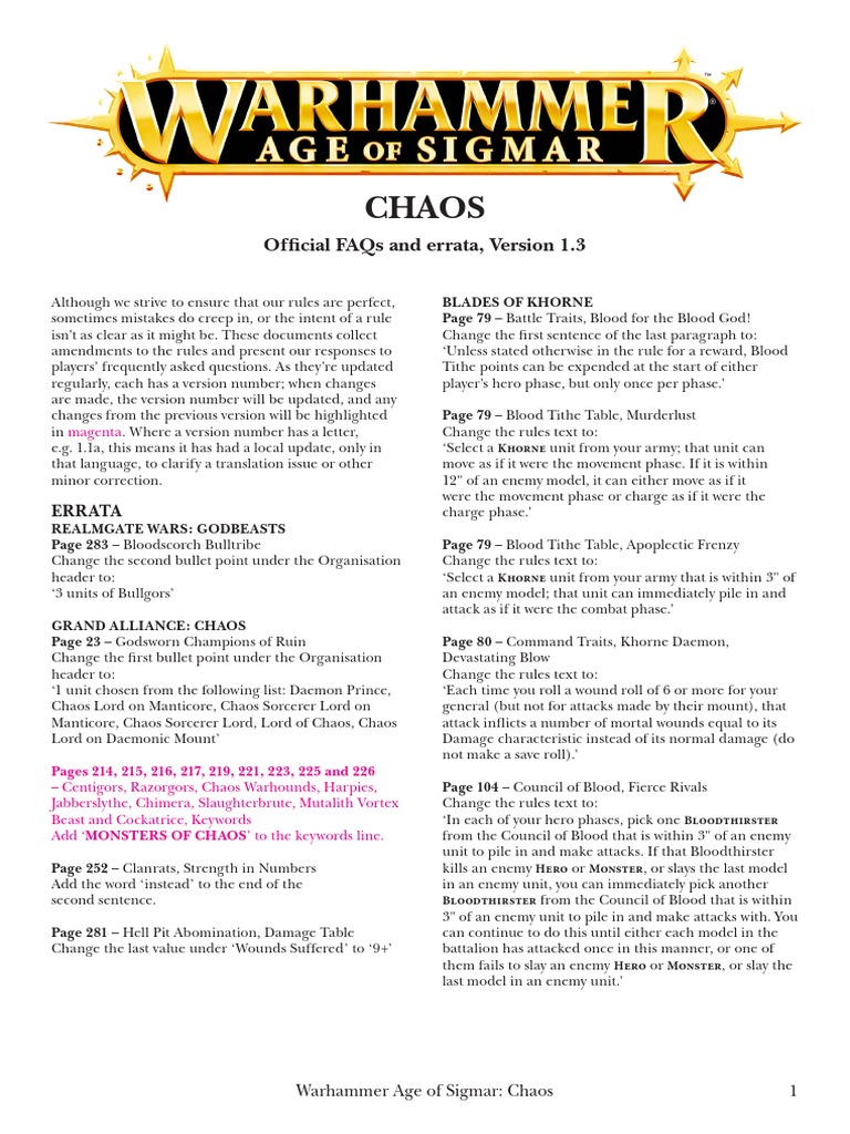 Warhammer Aos Chaos en | PDF | Fantasy | Campaign Settings