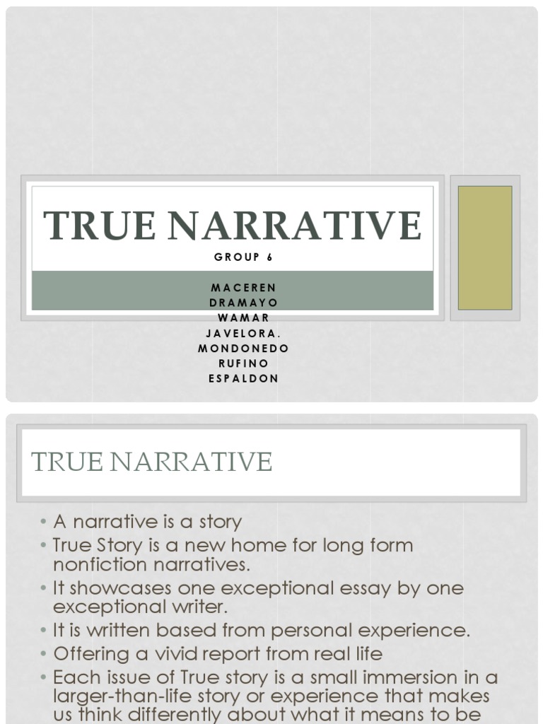 True Narrative | Narrative | Books | Free 30-day Trial | Scribd