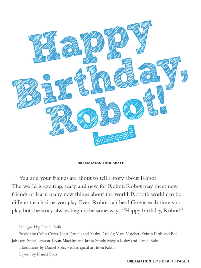 Happy Birthday, Robot PDF | PDF | Storytelling | Dice