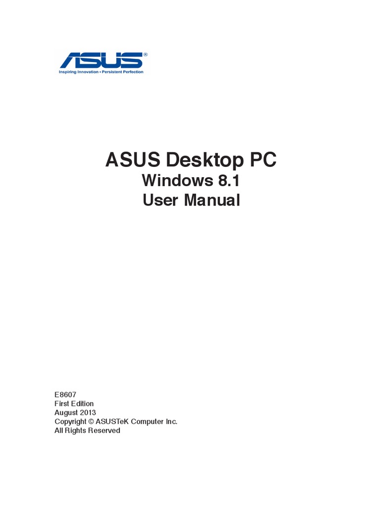 ASUS Windows 8.1 Guide | PDF | Windows 8.1 | Microsoft Windows