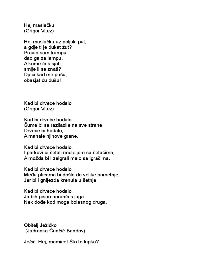 Dječje Pjesmice | PDF