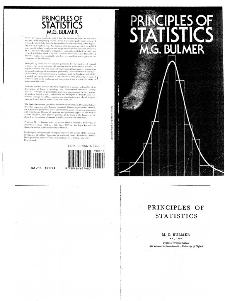 Bulmer, M. G. Principles of Statistics PDF | PDF