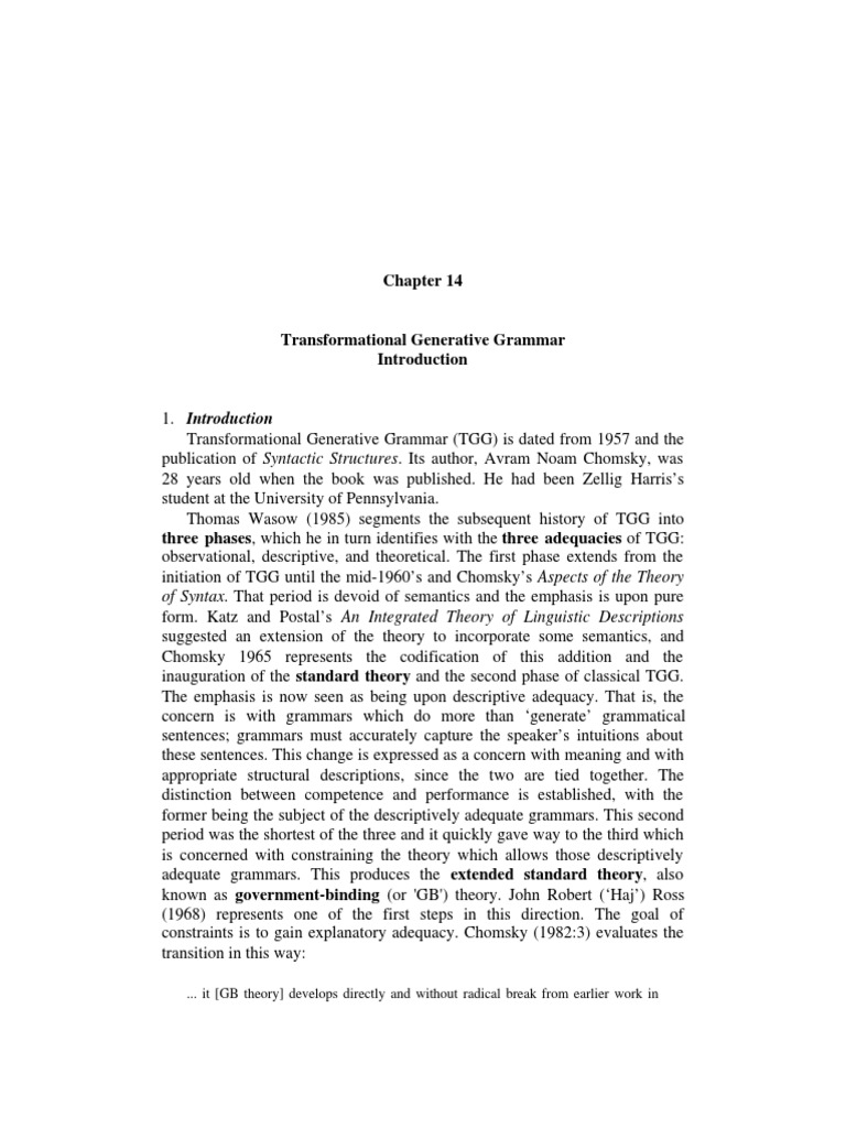 Generative Grammar PDF | PDF | Syntax | Phrase