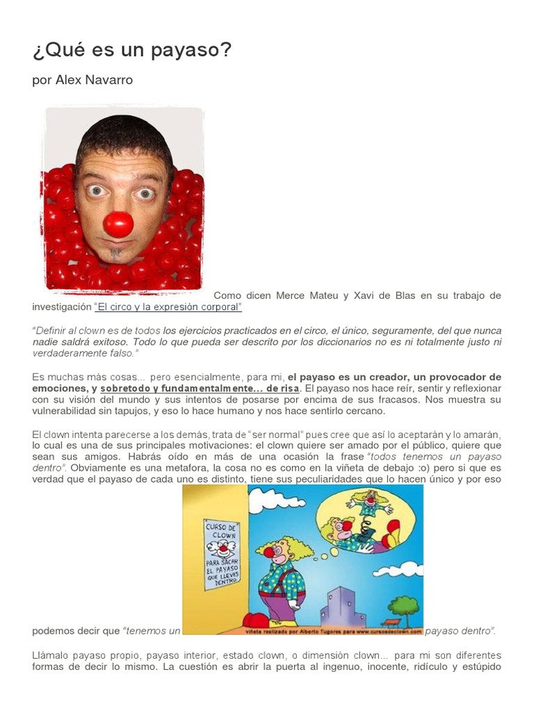 Definición y características del payaso | PDF | Payaso | Hospital