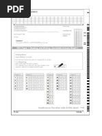 Answer Sheet PET 2020 | PDF