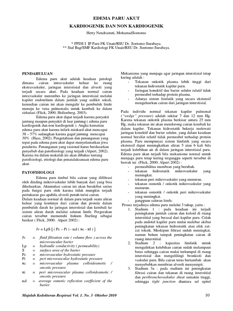 Edema Pulmo Kardiogenik 1 Halaman PDF | PDF