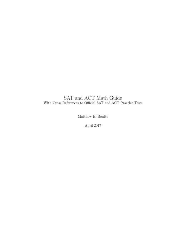 ACT/SAT Math Strategies by Matt Boutte | PDF | Fraction (Mathematics ...