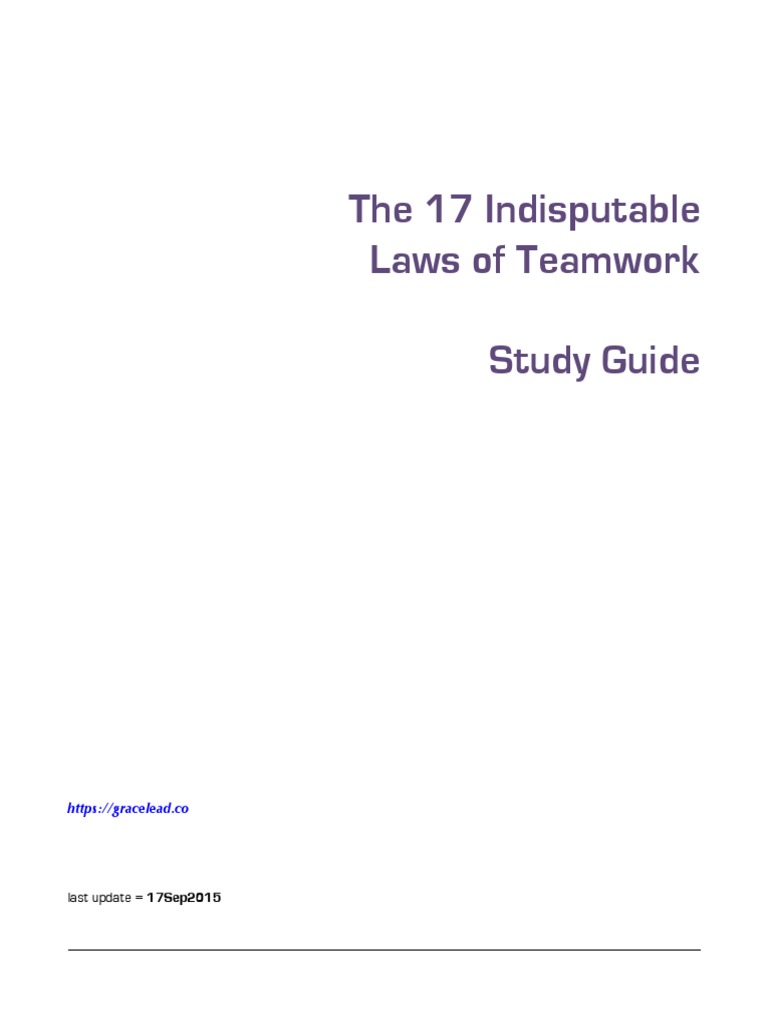17 Indisputable Laws of Teamwork Guide | PDF | Leadership | Goal