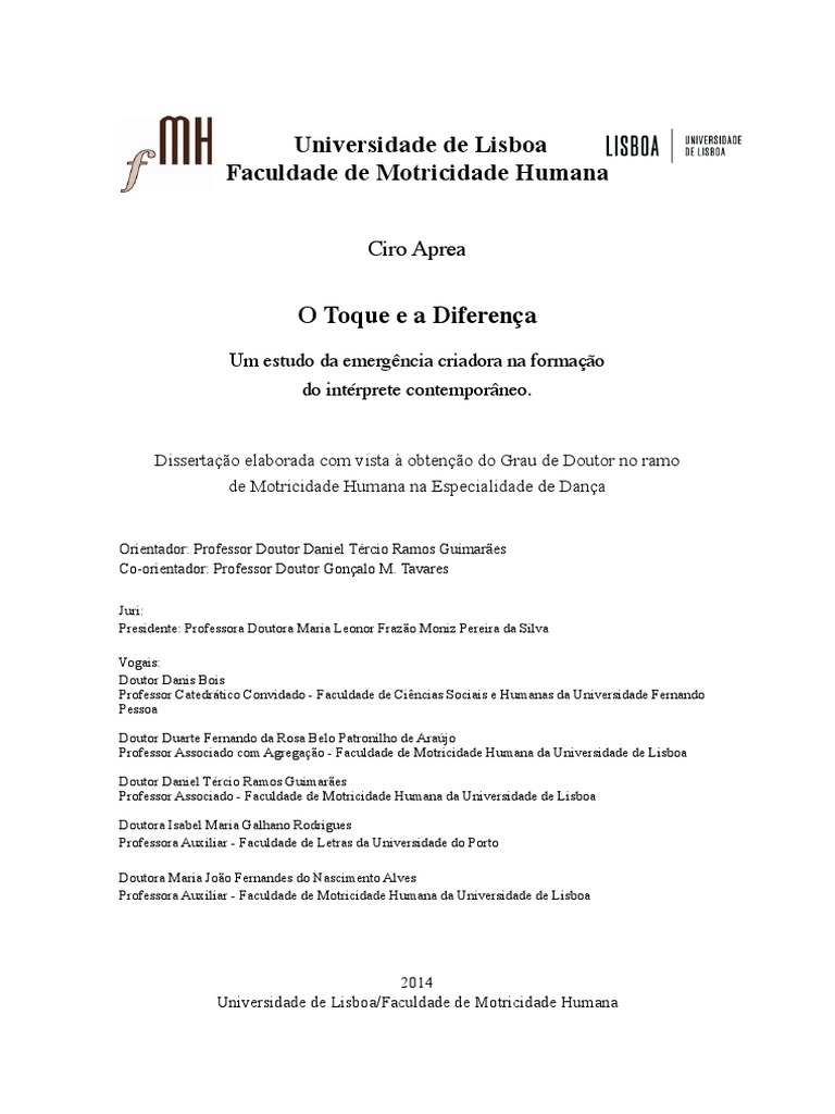 O Toque e A Diferença, Luca Aprea | PDF | Aprendizado | Interpretação ...
