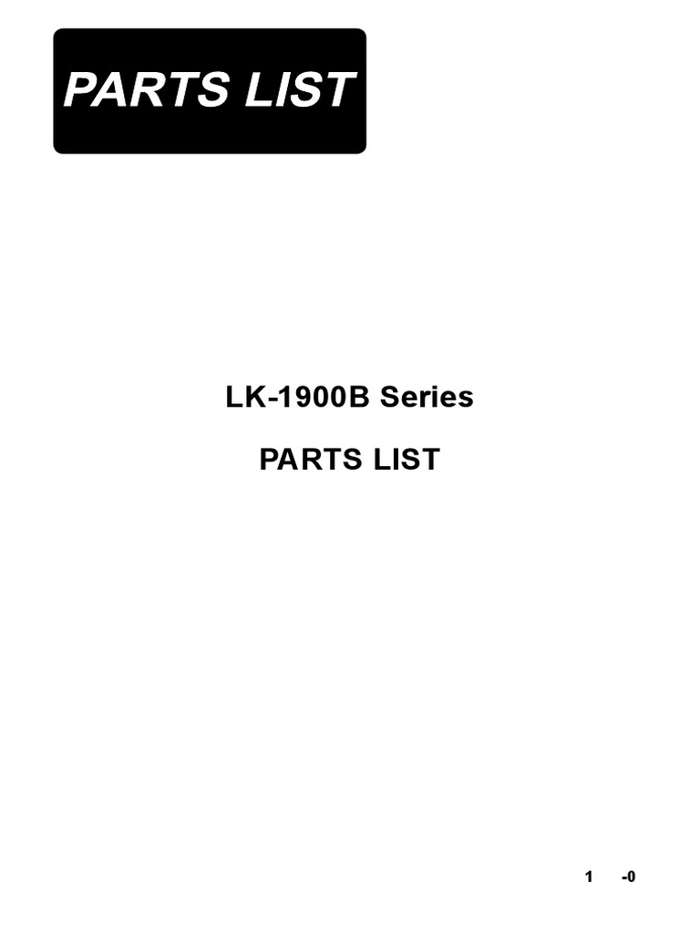 Juki LK-1900B Parts List | PDF