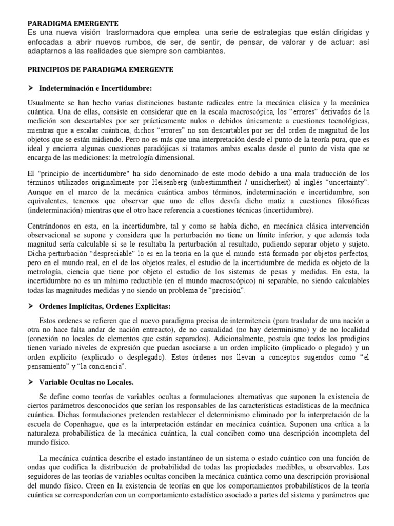 Paradigma Emergente: Nuevas Estrategias Cuánticas | PDF | Mecánica ...