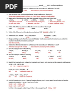 Acid and Base Worksheet 1-07-08 Ans Key | PDF | Acid | Chemical Elements