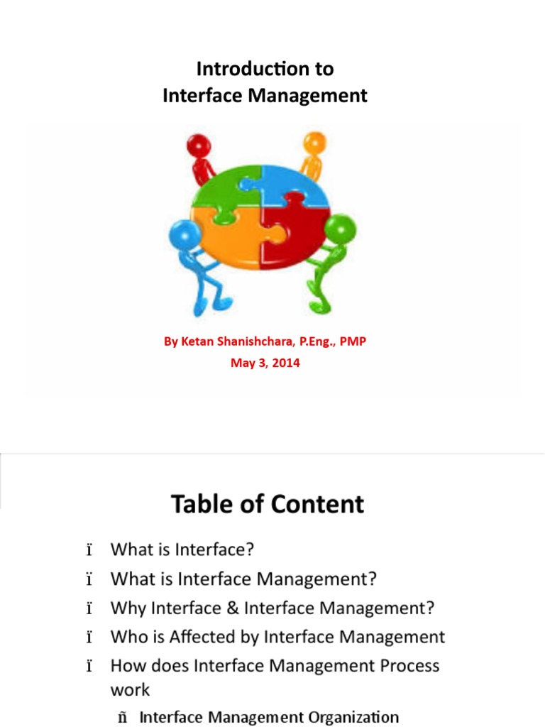 Interface Management Presentation | PDF | Interface (Computing ...