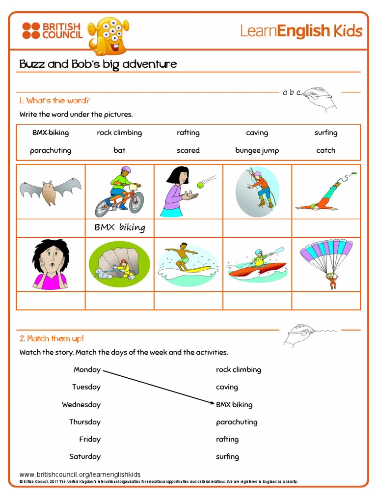 Short Stories Buzz and Bobs Big Adventure Worksheet | PDF | Leisure ...