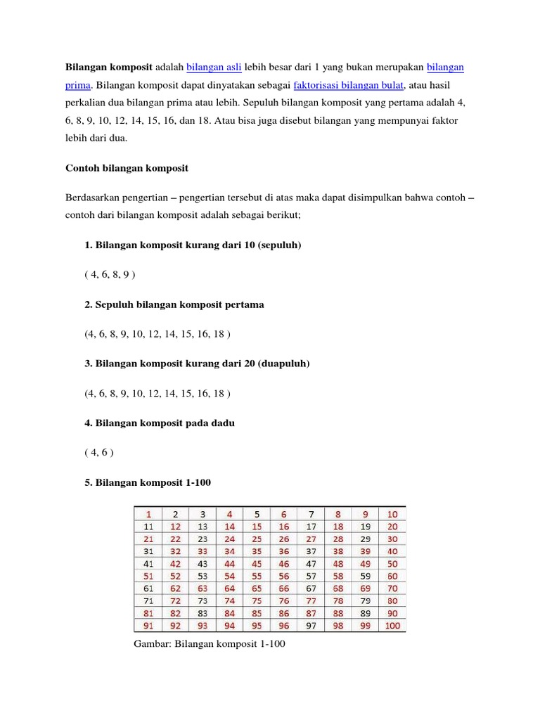 Bilangan Komposit Dan Contoh | PDF