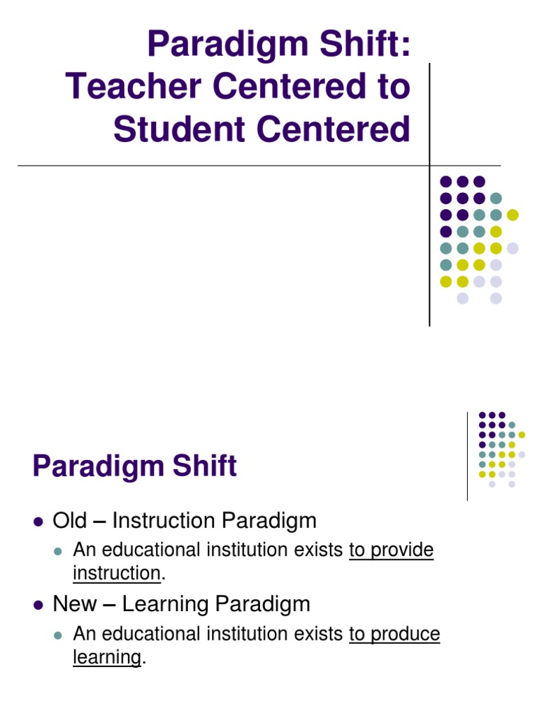 Student-Centered Learning Paradigm Shift | PDF | Constructivism ...