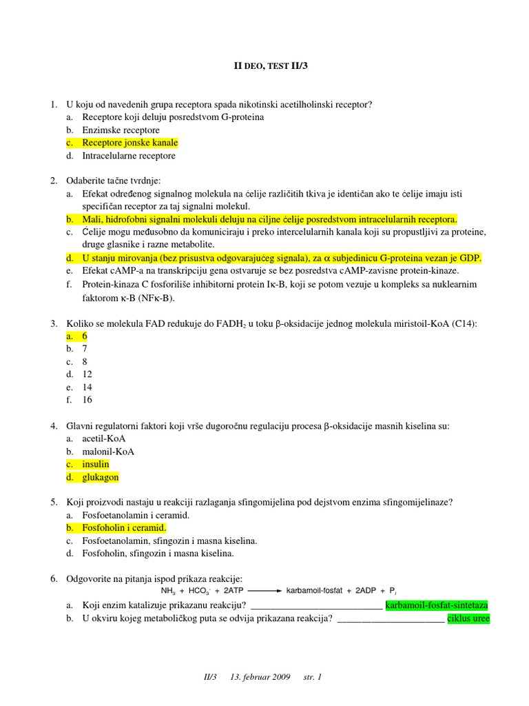 II Deo, Test II-3 | PDF