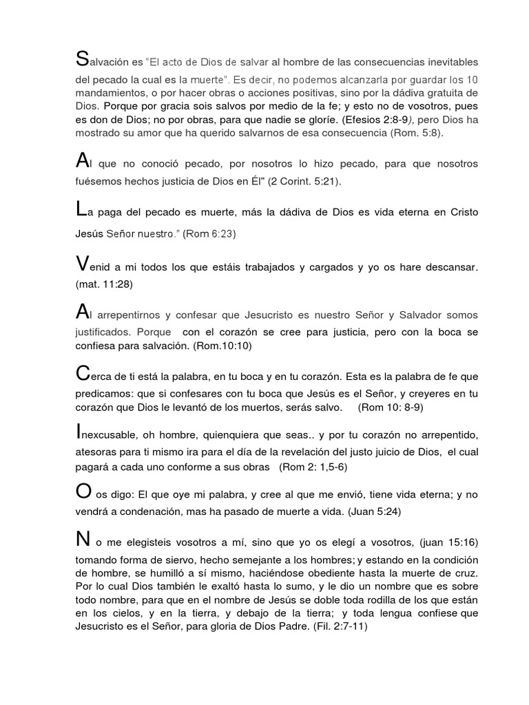 Acrostico de La Salvacion | PDF