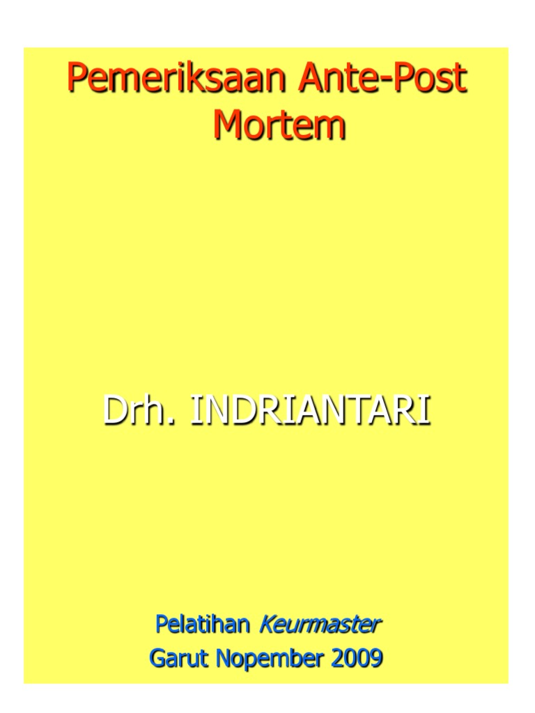 Prosedur Pemeriksaan Ante-Post Mortem | PDF